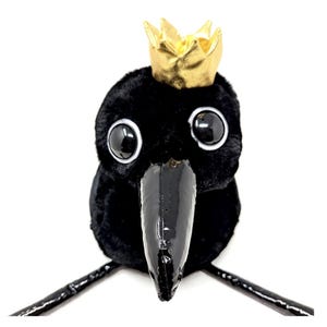 Handmade Plush Crow King: Soft Stuffed Animal With Magnetic Crown - Etsy