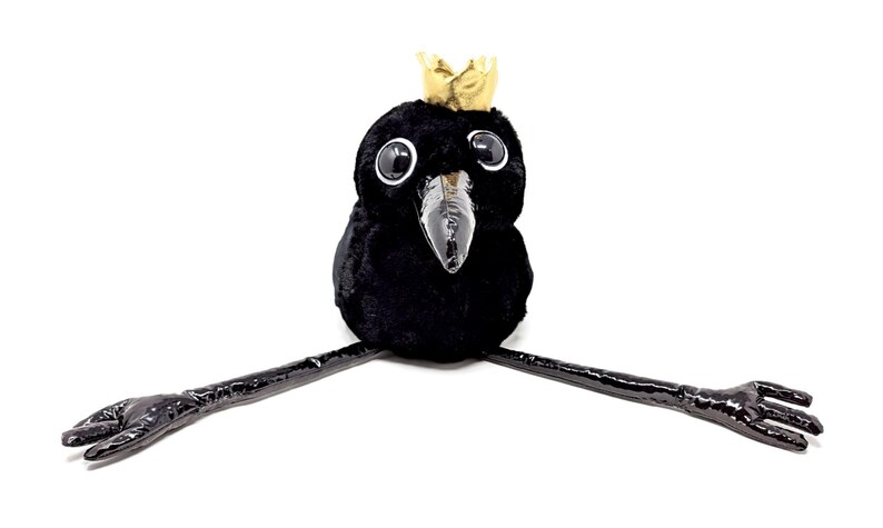 Handmade Plush Crow King: Soft Stuffed Animal With Magnetic Crown - Etsy