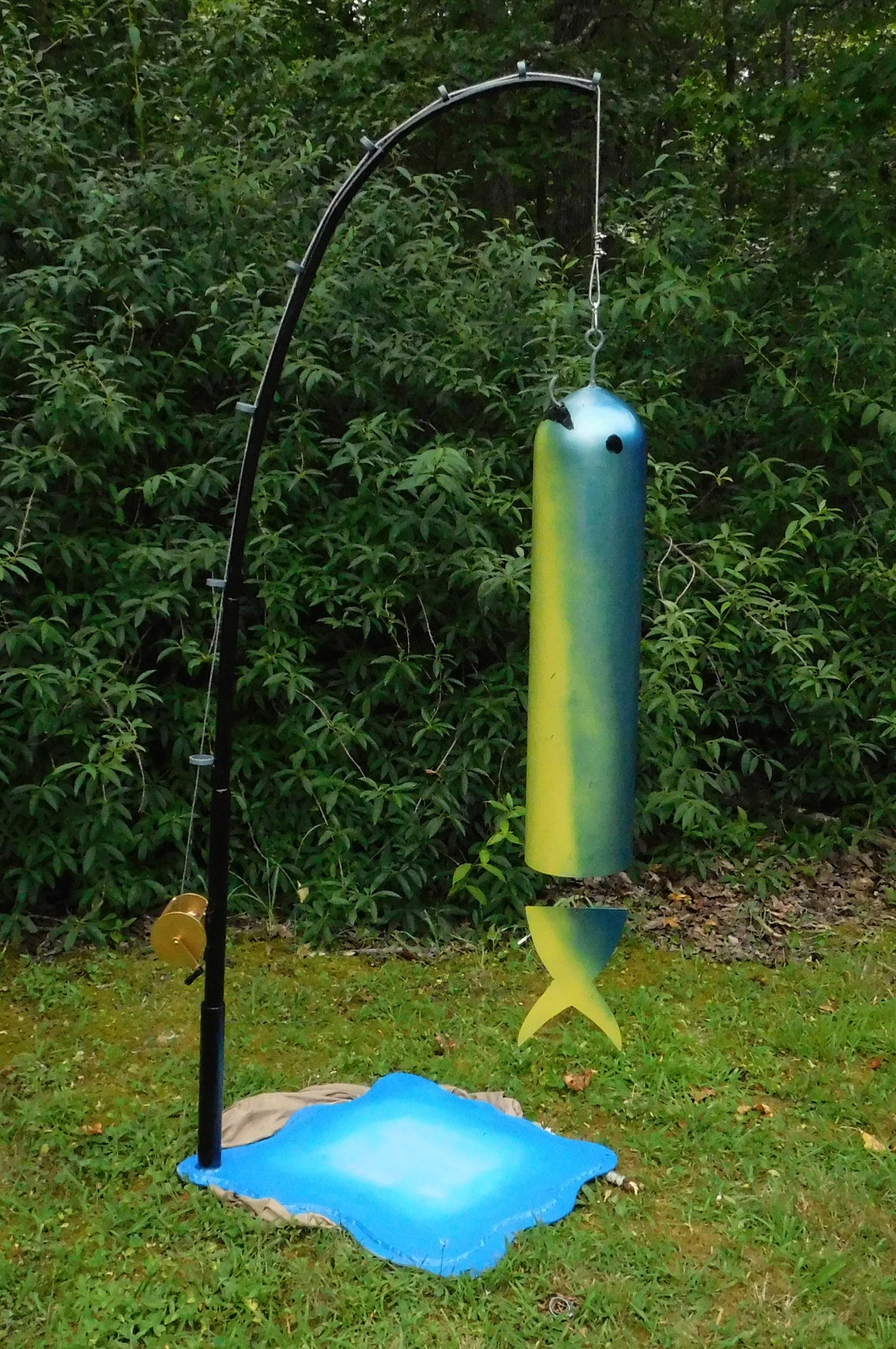 Large Tank Bell Wind Chime or Gong Titled "fish On" - Etsy