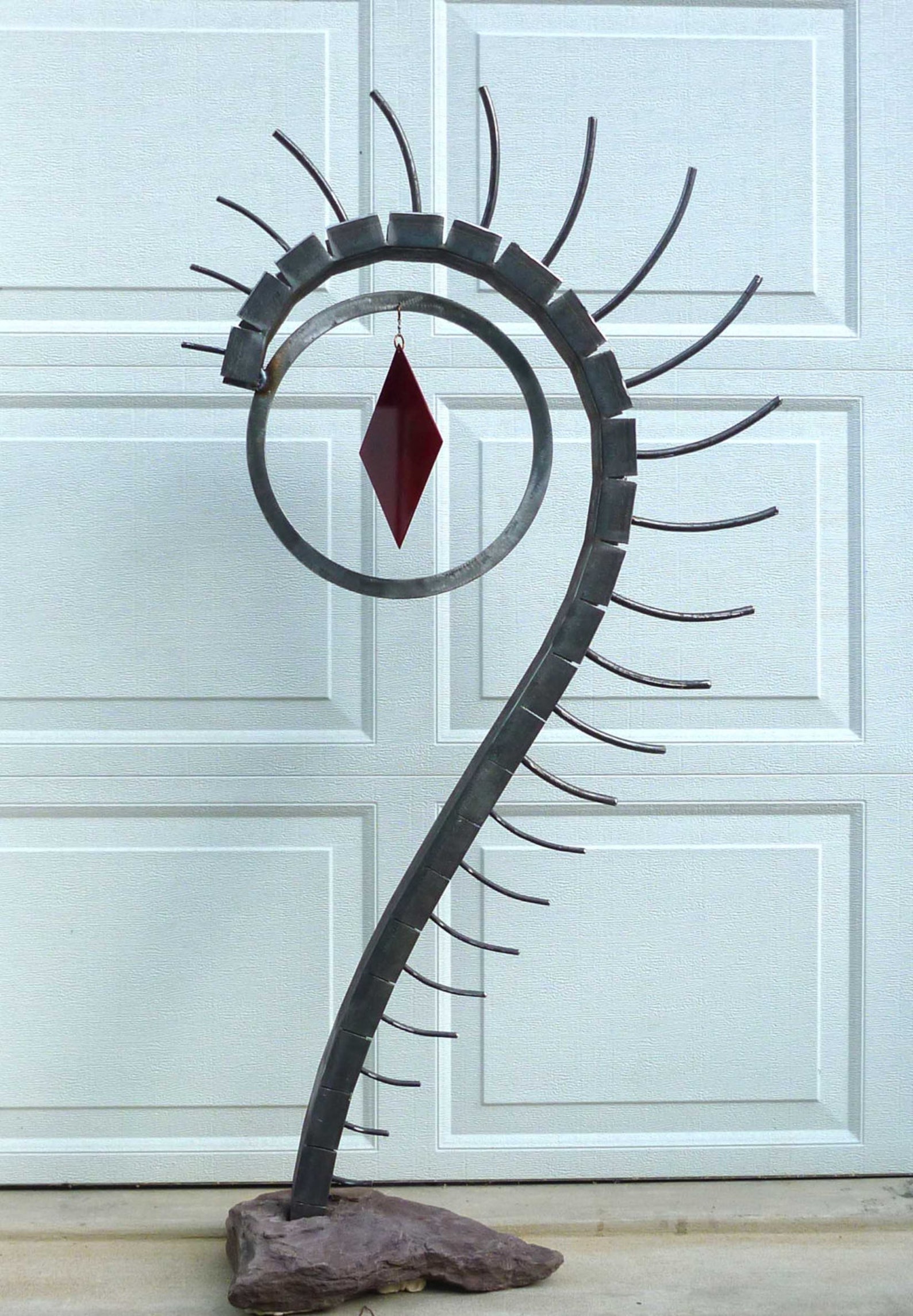 Outdoor Abstract Rock and Metal Scultpure Yard Art or | Etsy