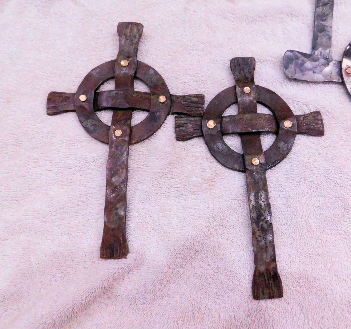 Blacksmith forged or hand hammered Celtic Cross Rustic finish | Etsy