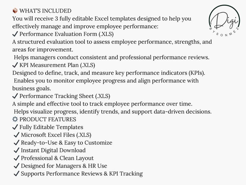 Employee Performance Dashboard, KPI Tracker, Employee Evaluation Form ...