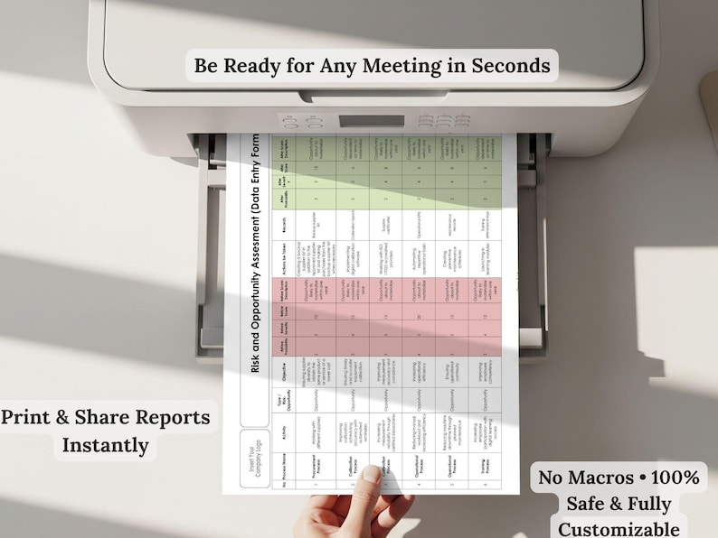 ISO 9001 Risk & Opportunity Dashboard | Editable Excel Risk Assessment ...
