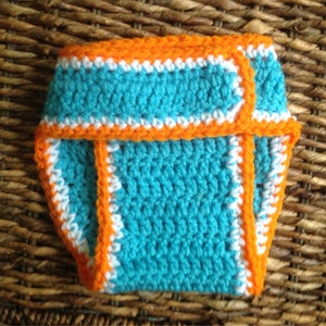 Crochet Miami Dolphins Football Theme Baby Diaper Cover Beanie | Etsy