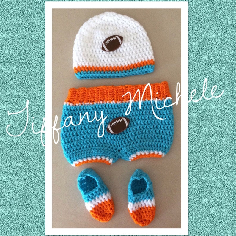 Miami Dolphins Inspired Baby Crochet Gift Set - Etsy
