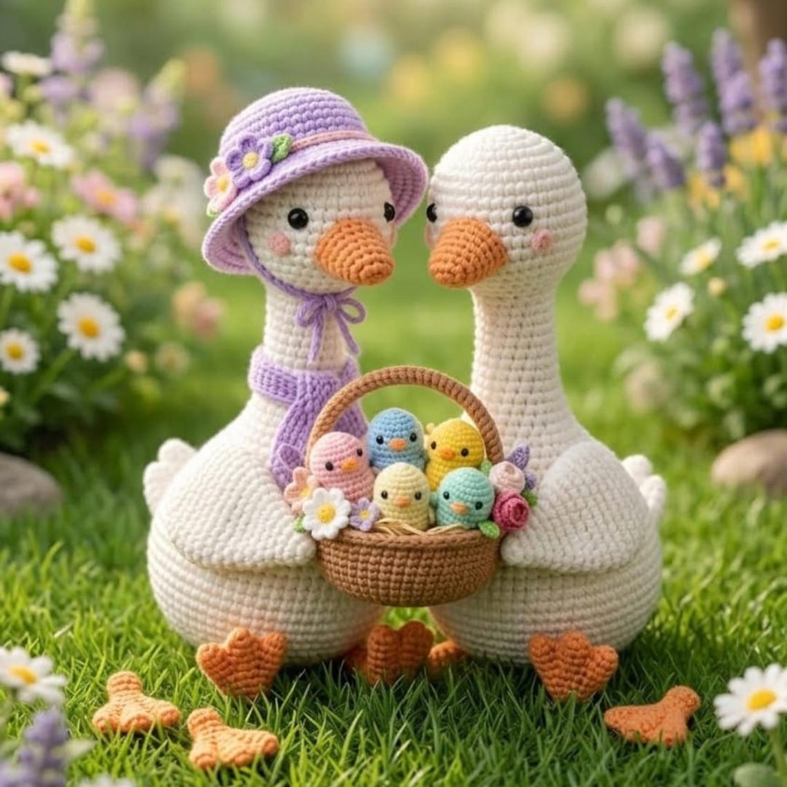 Patrón de Ganso Amigurumi / Peluche Familiar, Patito Crochet PDF ...