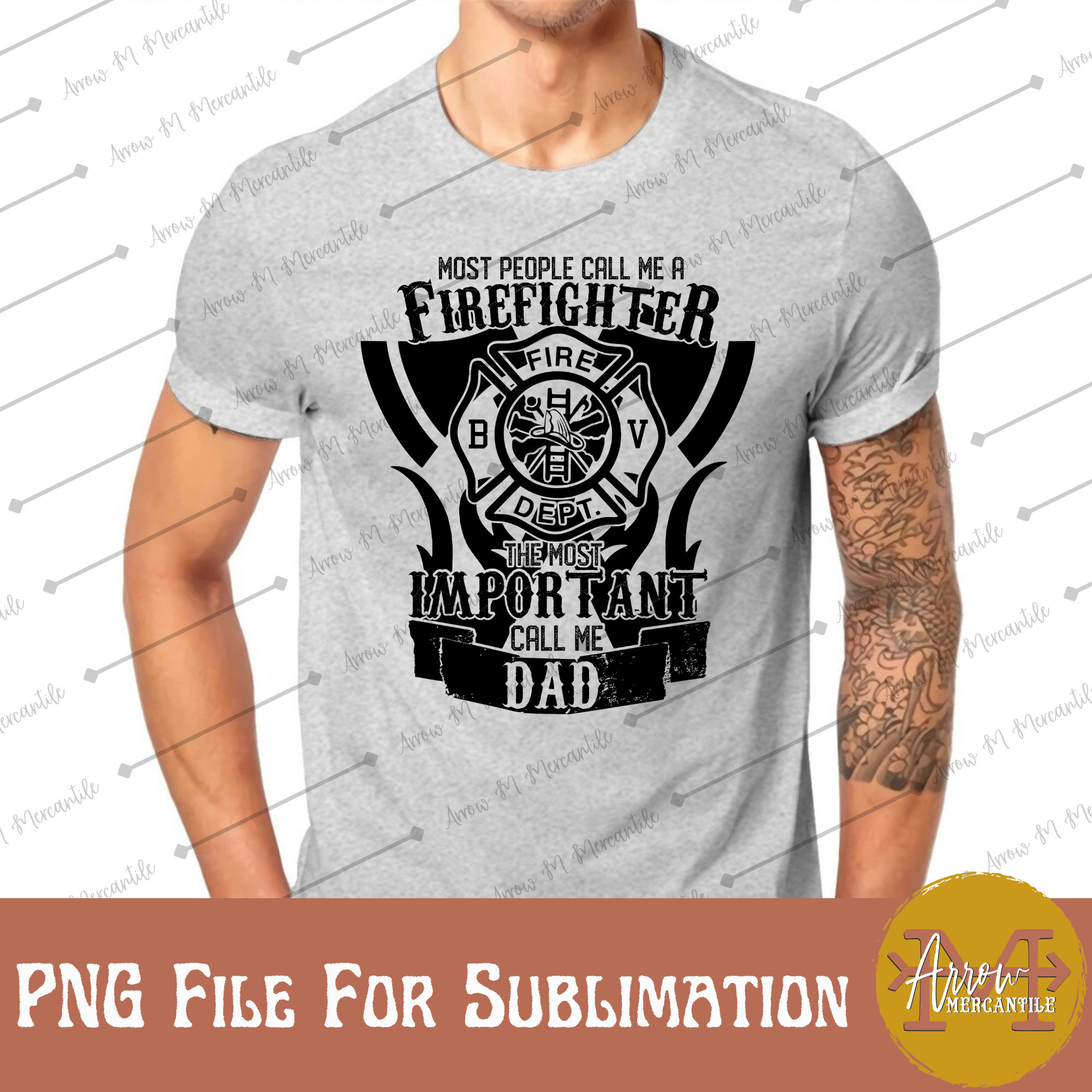 Firefighter Dad Digital Download Png File for Sublimation DTF DTG ...