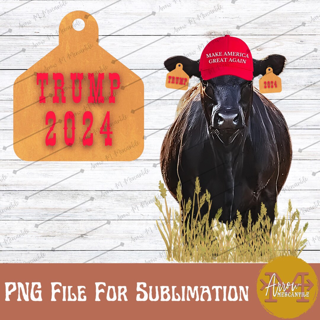 Angus Cow Trump MAGA Hat 2024 PNG: Sublimation/dtf Design (digital ...
