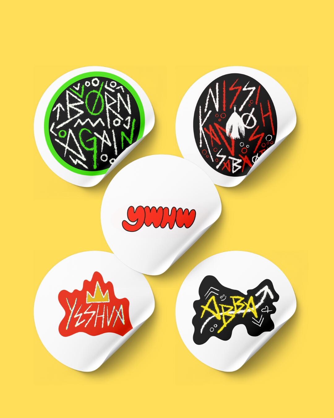 5-PACK Urban Graffiti Sticker Design PNG | Street Style Digital ...