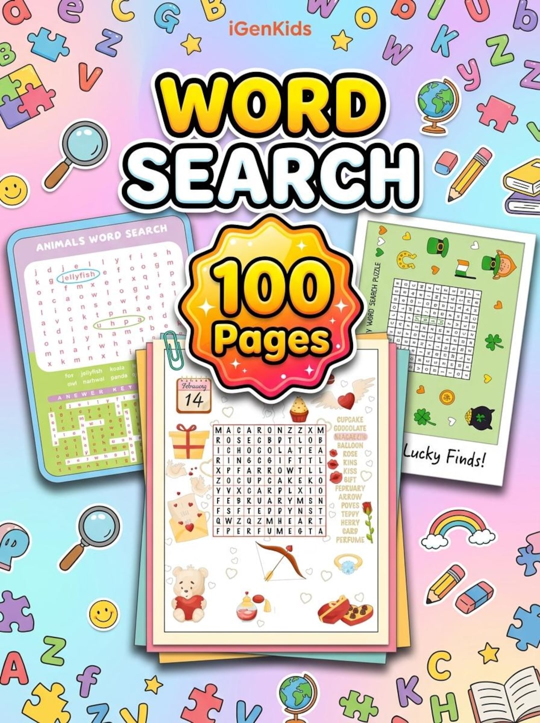 Word Search Puzzle Book for Kids | 100 Pages, Crossword Activities (PDF ...