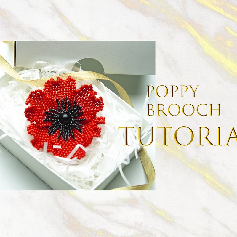 Beaded Poppy Pin Brooch - Etsy