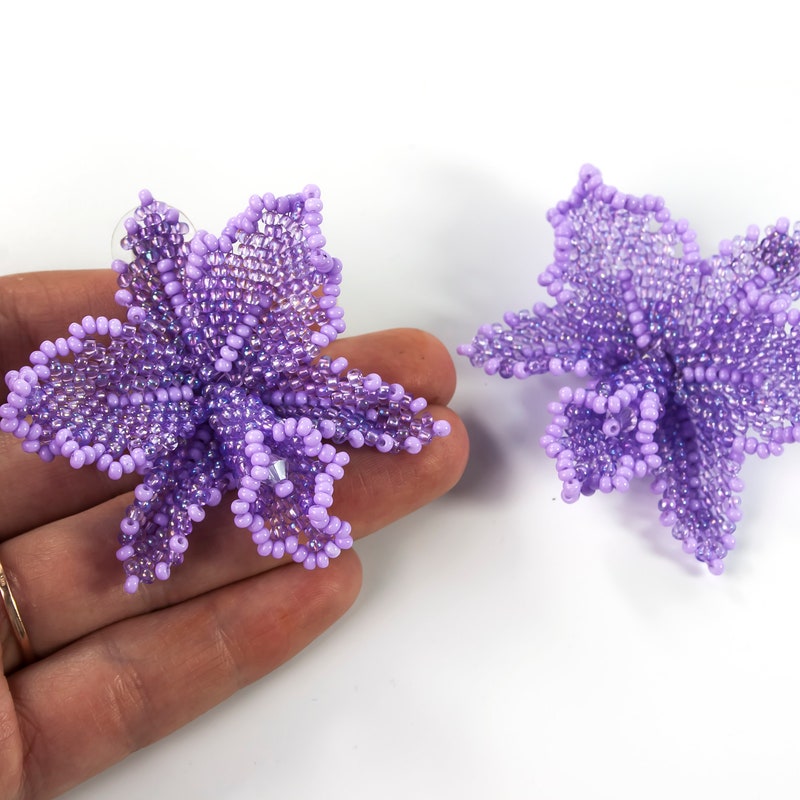 Purple Flower Beads - Etsy