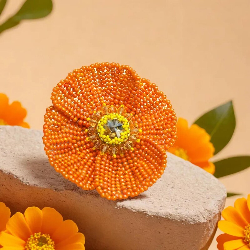 Orange Brooch - Etsy