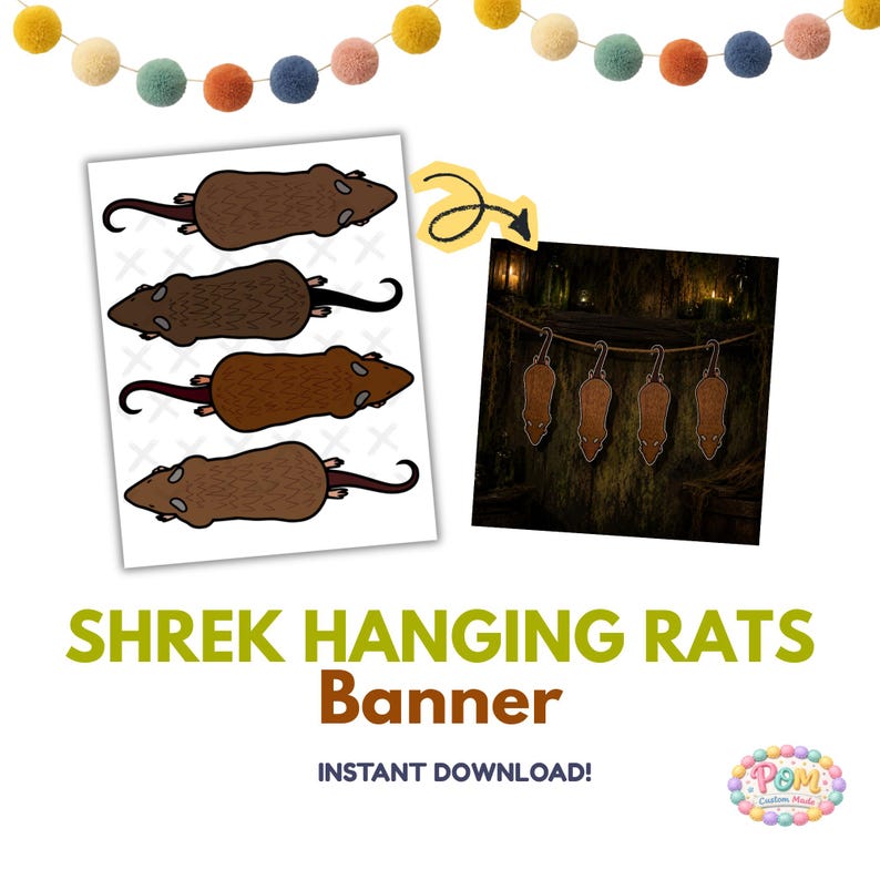 Shrek Rats Banner – Shrek Swamp Party Decor (PDF & PNG) Digital File - Etsy