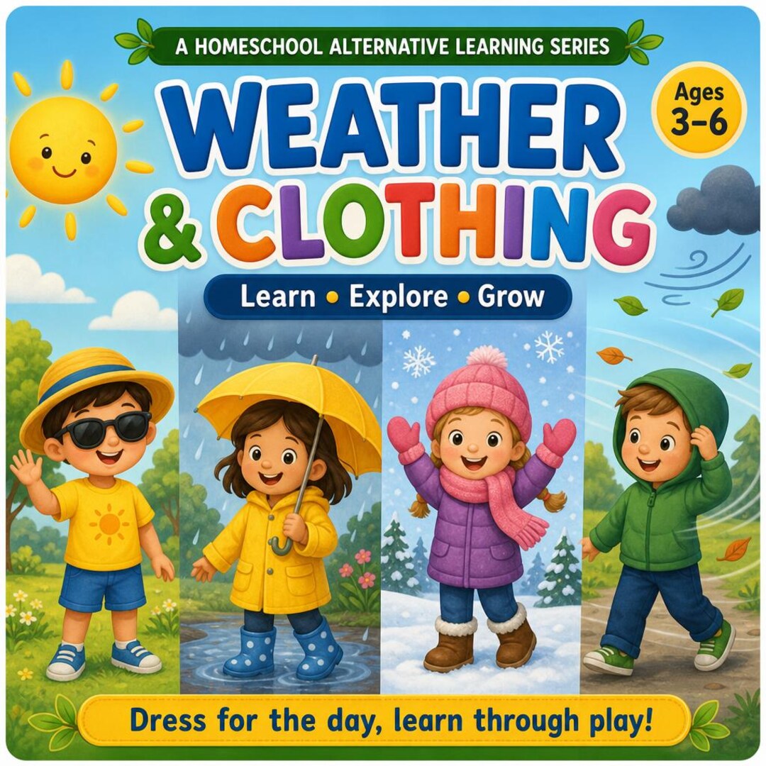 Weather & Clothing Mini‑app | Rainy Snowy Sunny Windy | Preschool ...