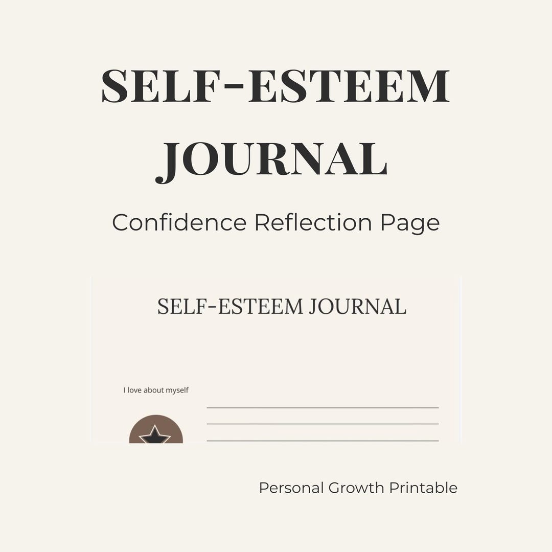 Self Esteem Journal Printable | Self Worth Reflection Worksheet ...