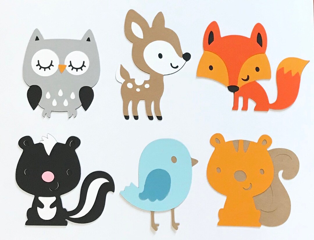 12 Woodland Animal Die Cuts, Forest Animal Die Cuts, Forest Animal ...