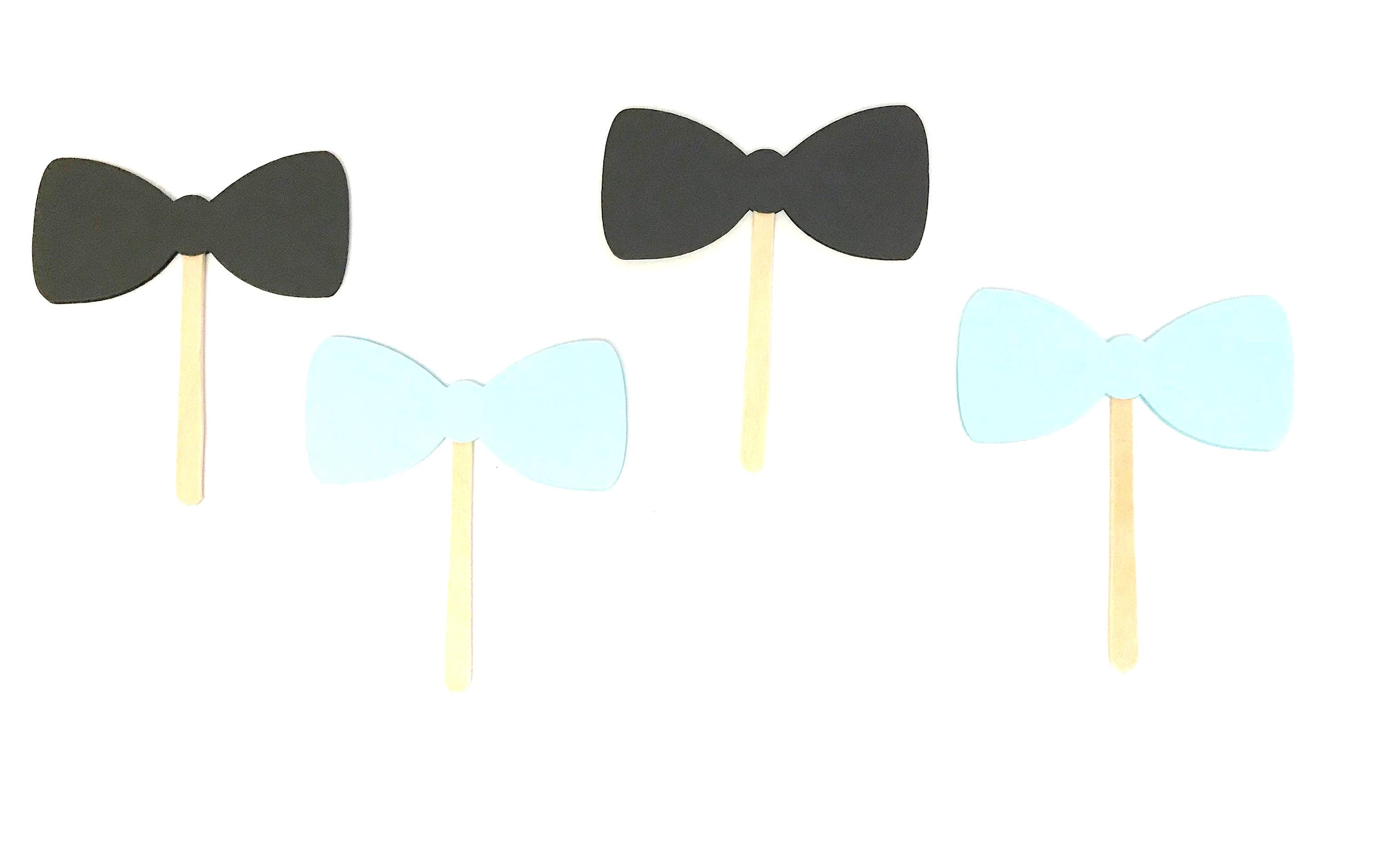 12 Bow Tie Cupcake Toppers, Double Sided Toppers, 2 1/4" - Etsy