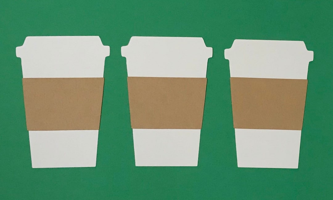 12 Coffee Cup Die Cuts, Latte Cup Die Cuts, Coffee Cup Cut Out, Coffee ...