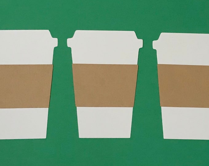 12 Coffee Cup Die Cuts, Latte Cup Die Cuts, Coffee Cup Cut Out, Coffee ...