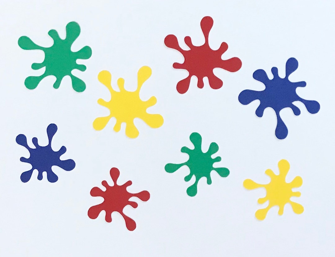 75 Paint Splatter Die Cut Pieces, Paint Splash Confetti, Paint Table ...