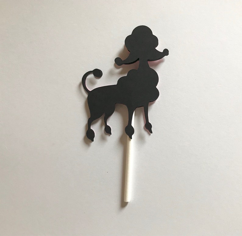 12 Poodle Cupcake Toppers with Gem Collar Dog Cupcake | Etsy