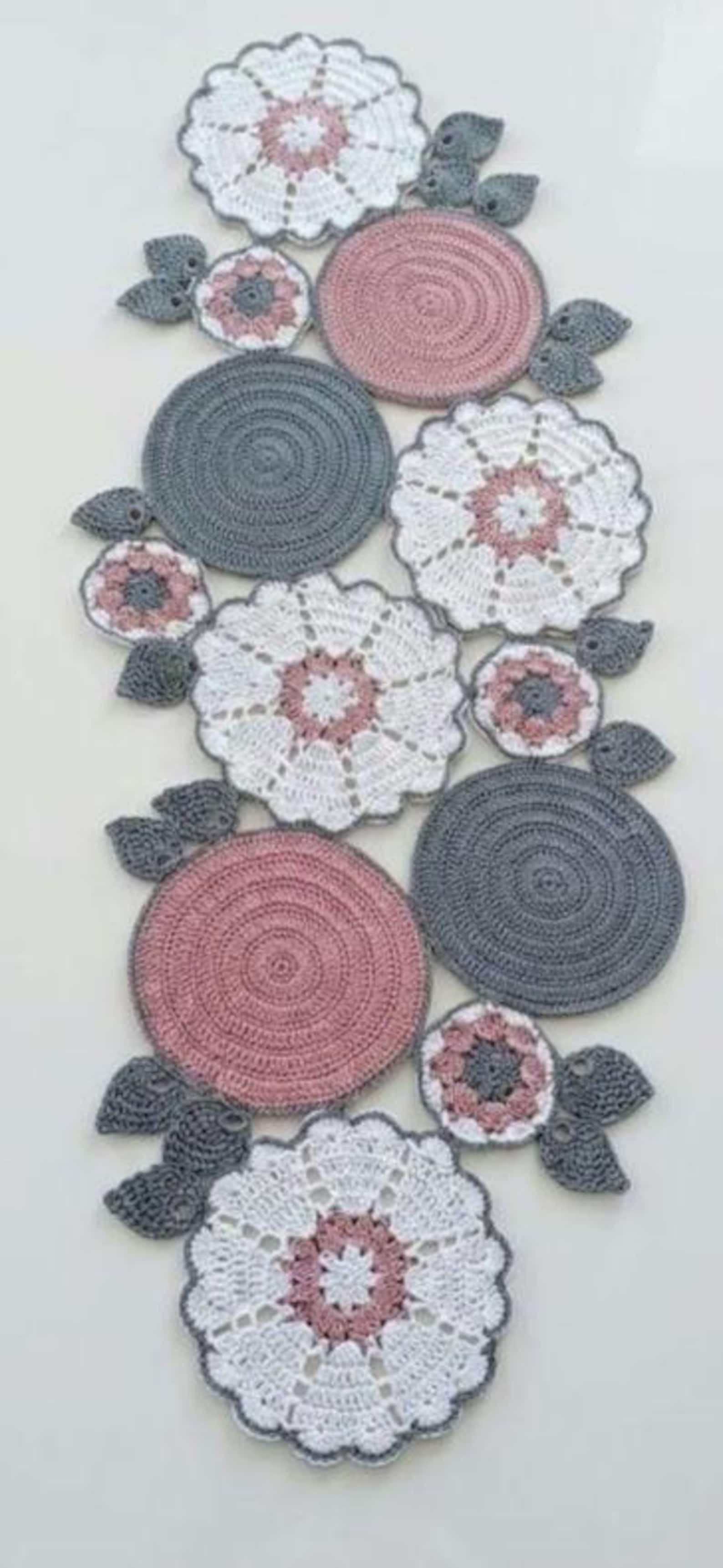 Boho Floral Crochet Table Runner Pattern PDF – Motif Lace Design - Etsy
