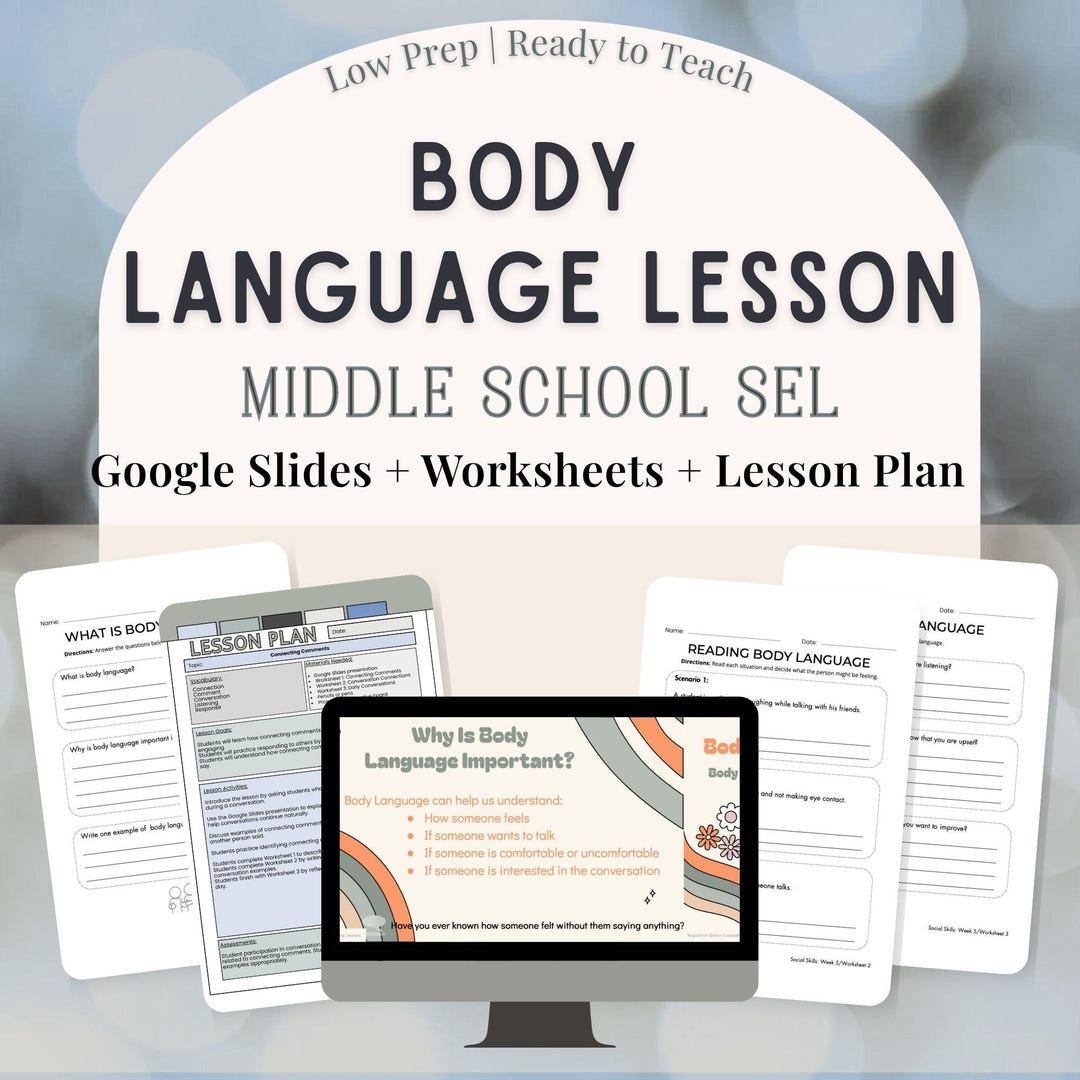 Body Language Social Skills Lesson | Nonverbal Communication | Middle ...
