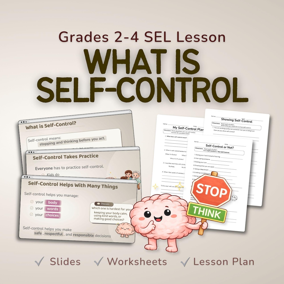 Self Control Lesson 2nd 3rd 4th Grade | SEL Activities | Behavior ...