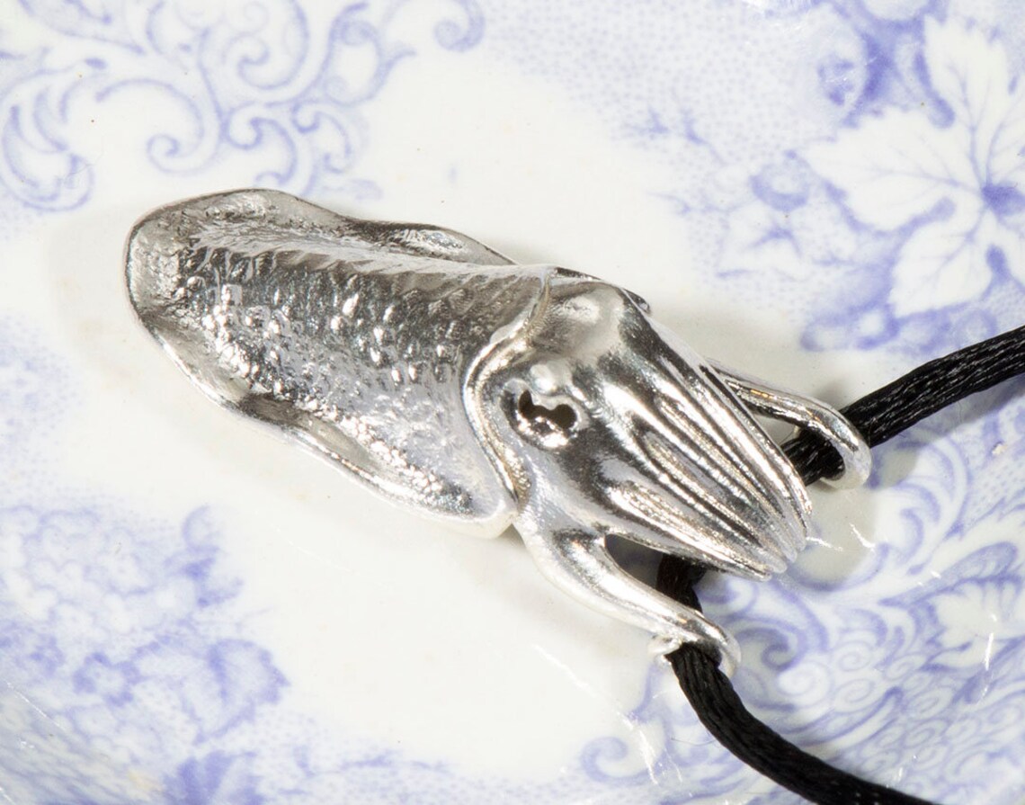 Cuttlefish Pendant -- Cute or Just a Little Scary? Polished Bronze or ...