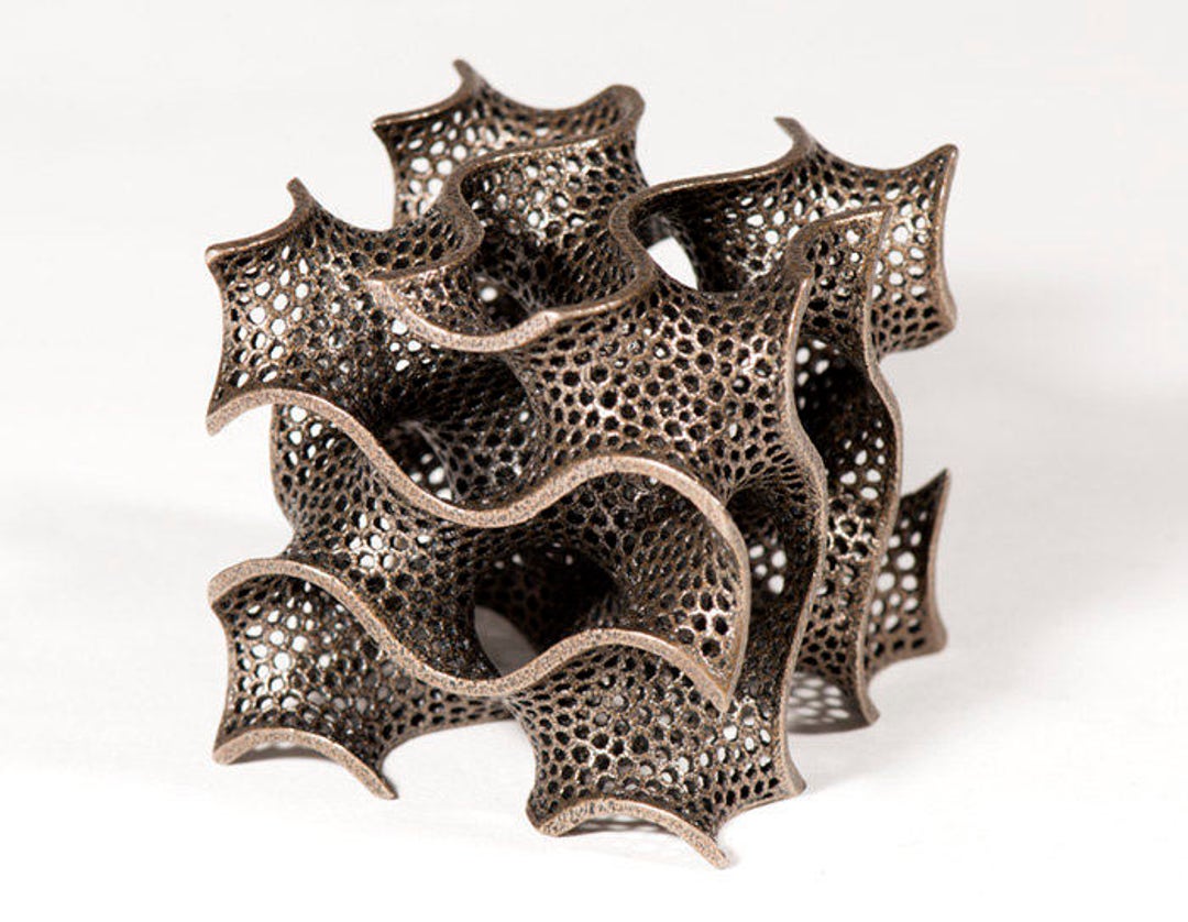 The Gyroid Sculpture -- Elegant Math Geometry Art in 3D Printed Steel ...