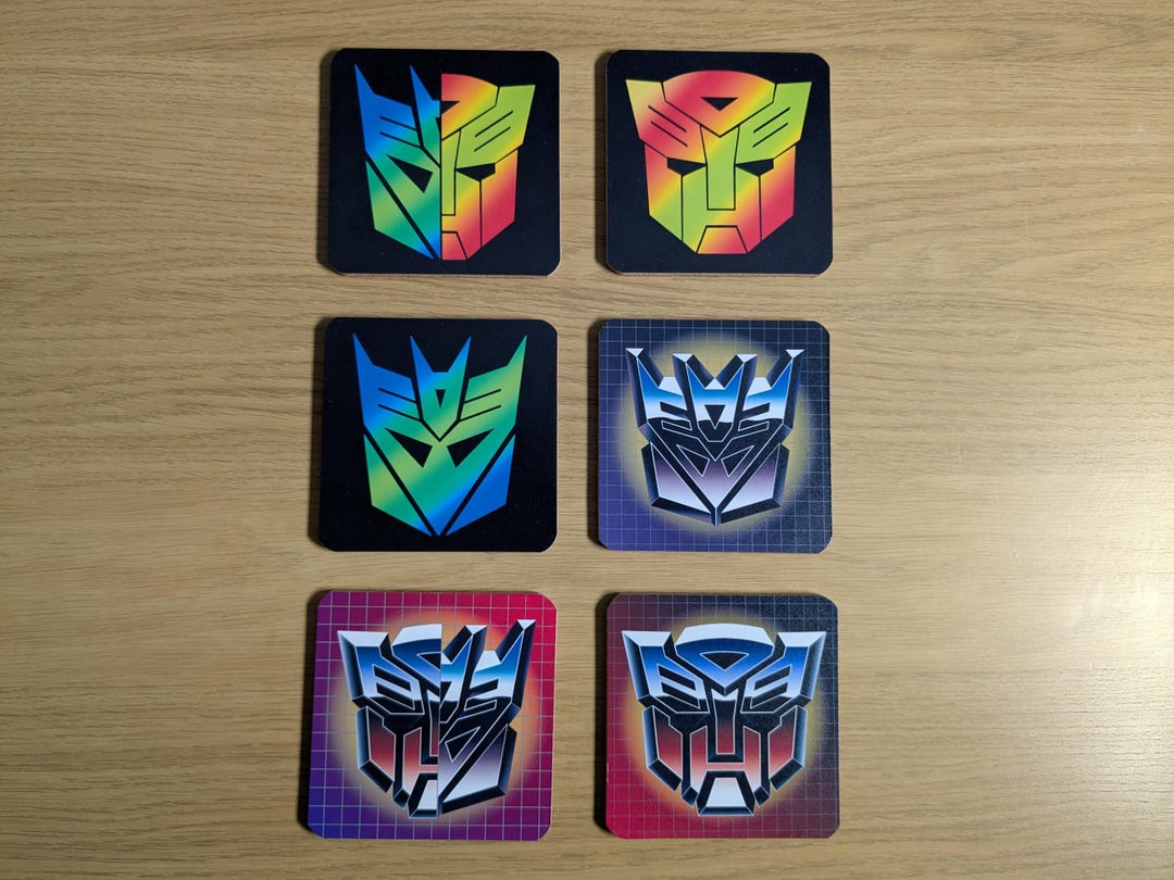 Transformers Autobot & Decepticon Symbol Coasters X6 - Etsy UK