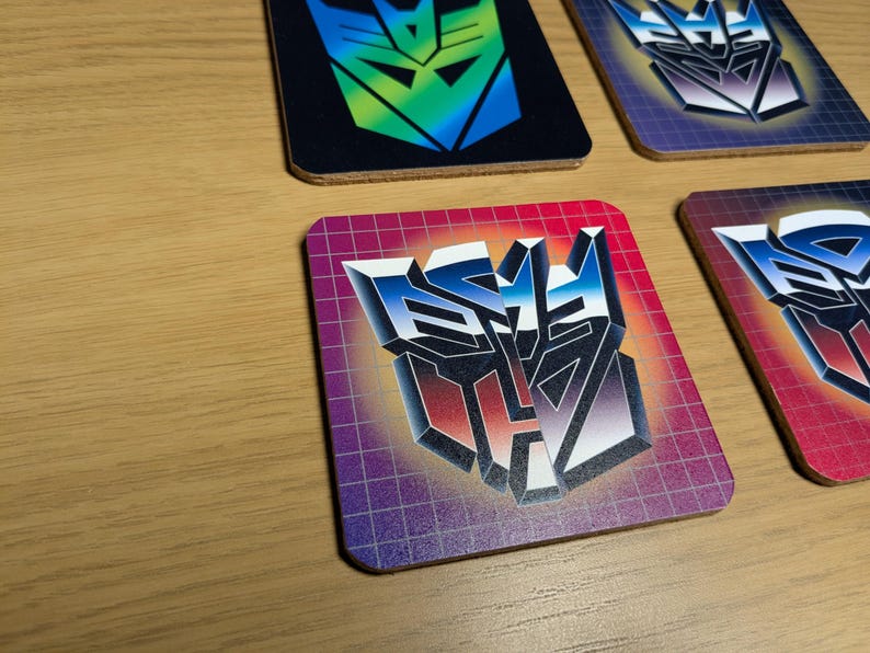 Transformers Autobot & Decepticon Symbol Coasters X6 - Etsy UK