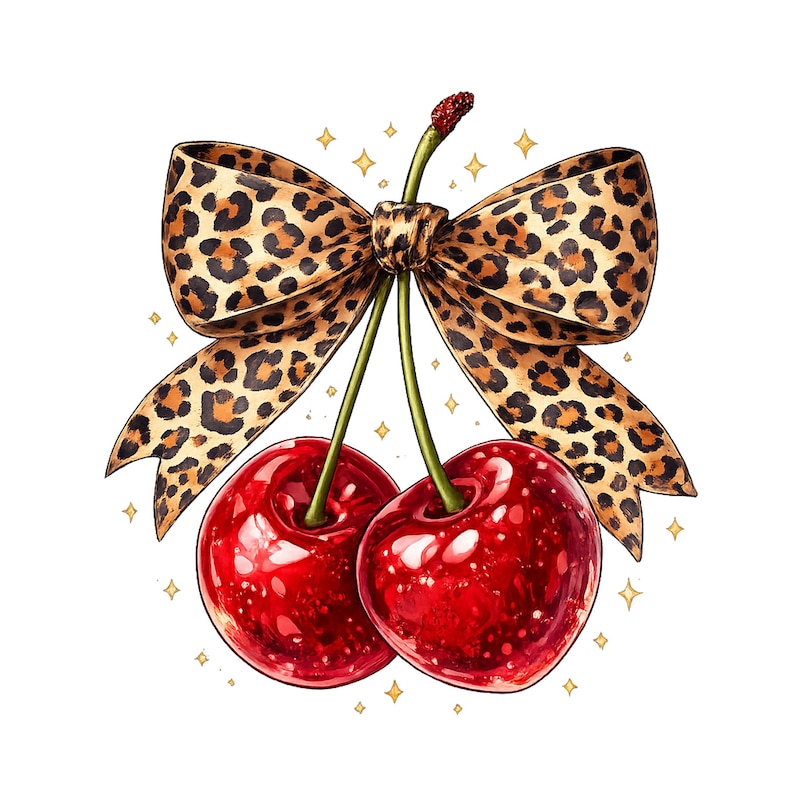 Cherry and Cheetah Wall Art - Etsy