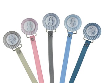 Monogram pacifier holder personalized name pacifier clip | Etsy