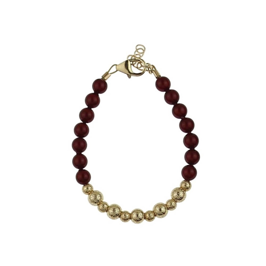 Maroon Pearls With Gold Glitter Beads (B1733) - Etsy