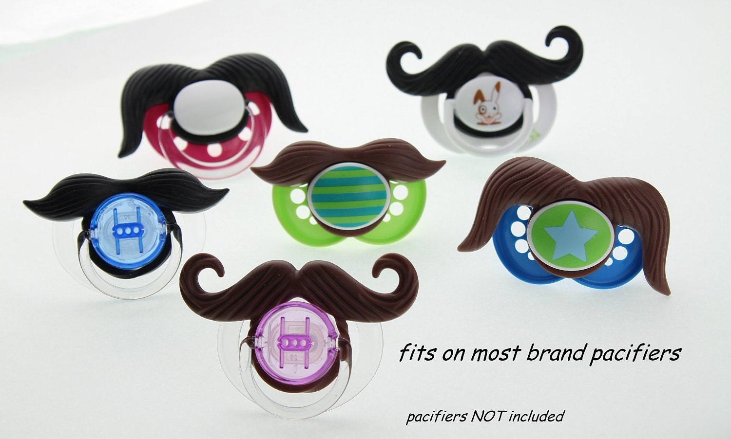 Mustache Pacifier Rings fits MOST brand pacifiers see | Etsy