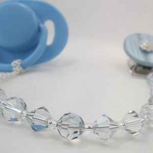 Blue Pacifier Clip With European Crystals (CSB) - Etsy