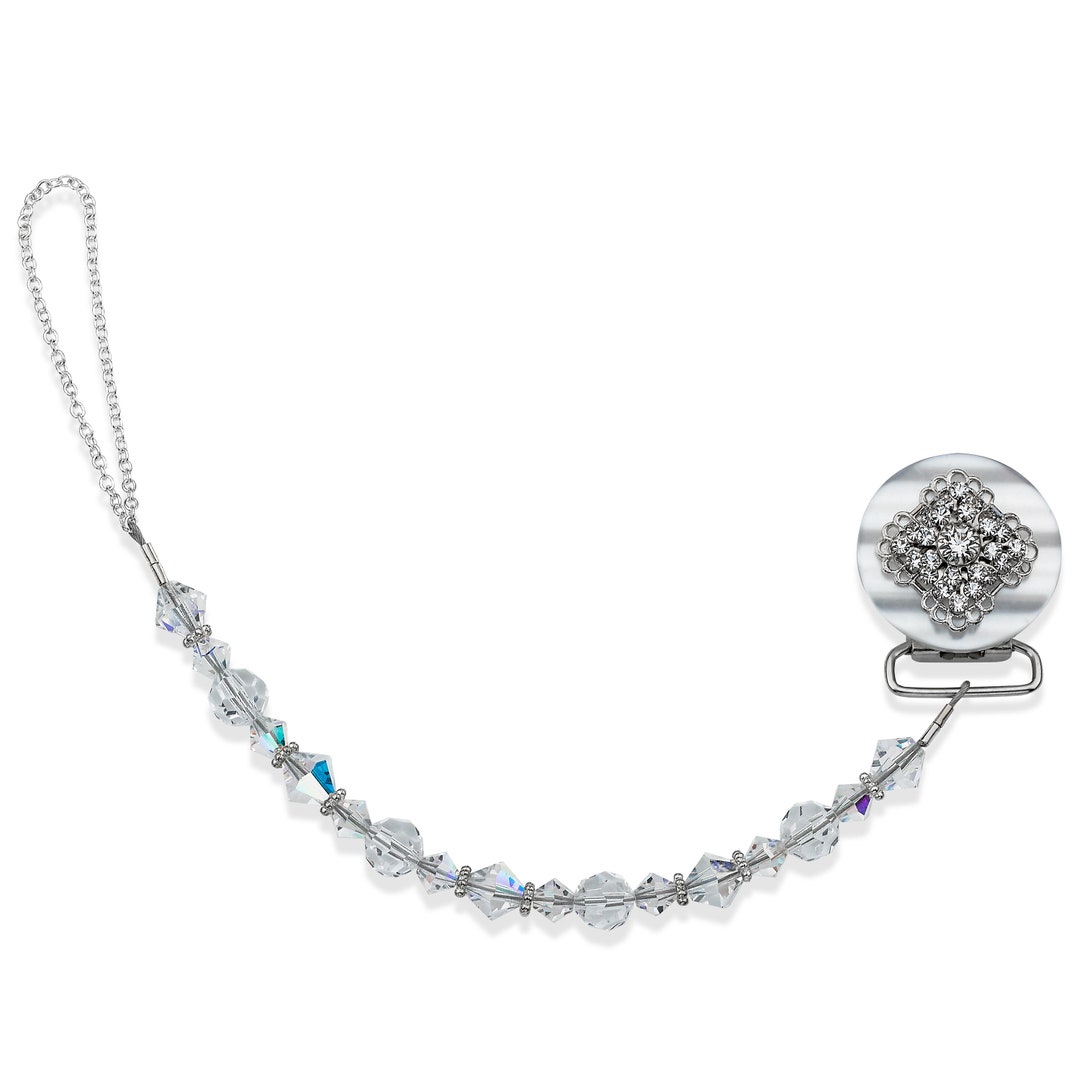 White Beaded Luxury Pacifier Clip CSHW MSRP 33.00 - Etsy