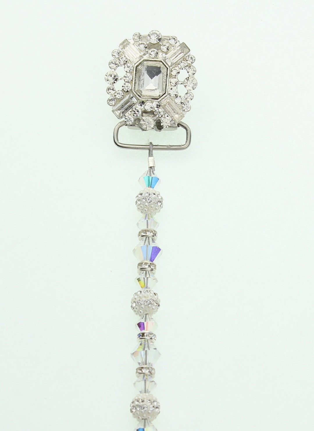 White Beaded Luxury Crystal Pacifier Clip (A13) (MSRP 33.00) - Etsy