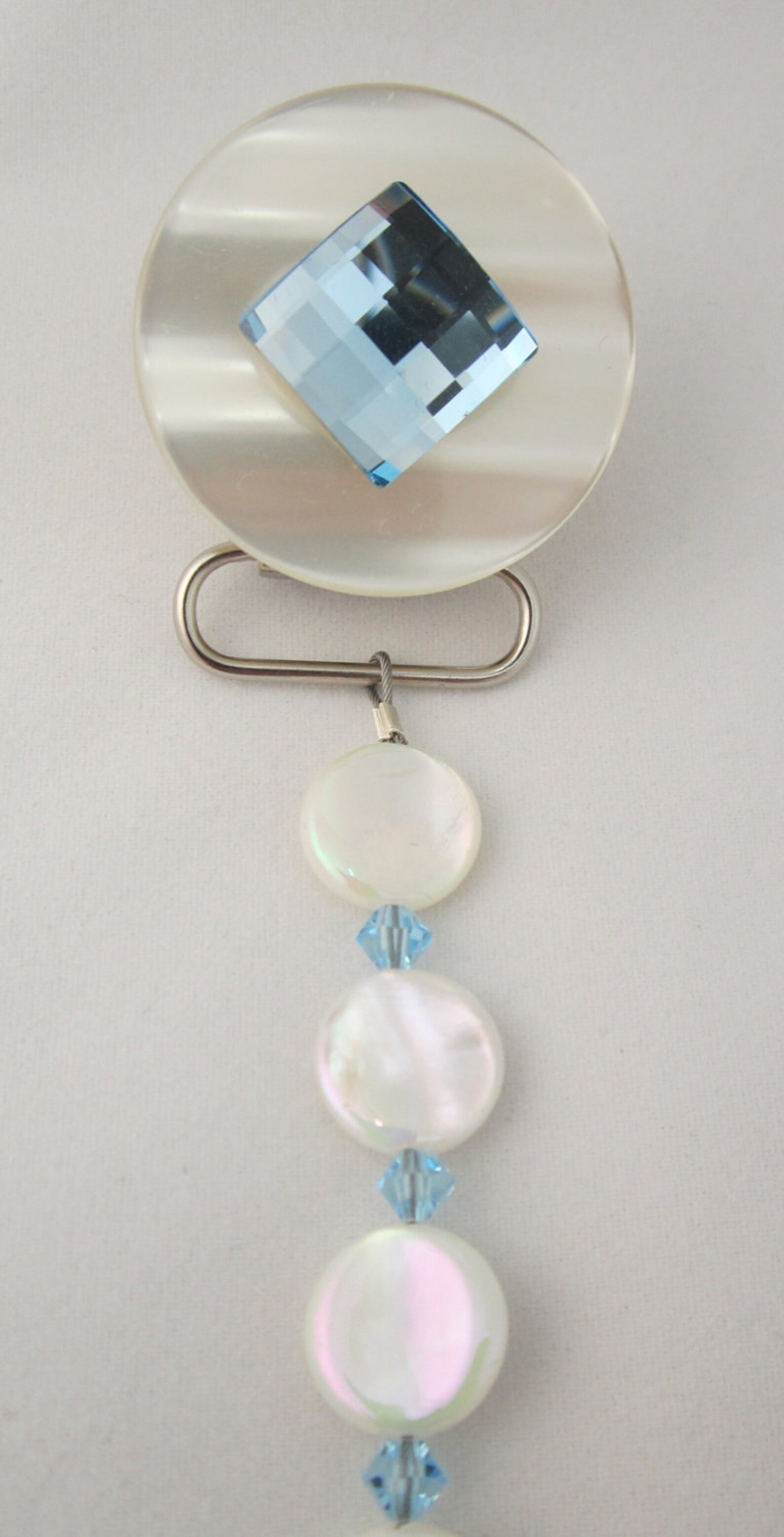 Blue Diamond Pacifier Clip With Stunning Mother of Pearls - Etsy