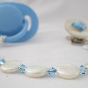 Blue Diamond Pacifier Clip With Stunning Mother of Pearls - Etsy