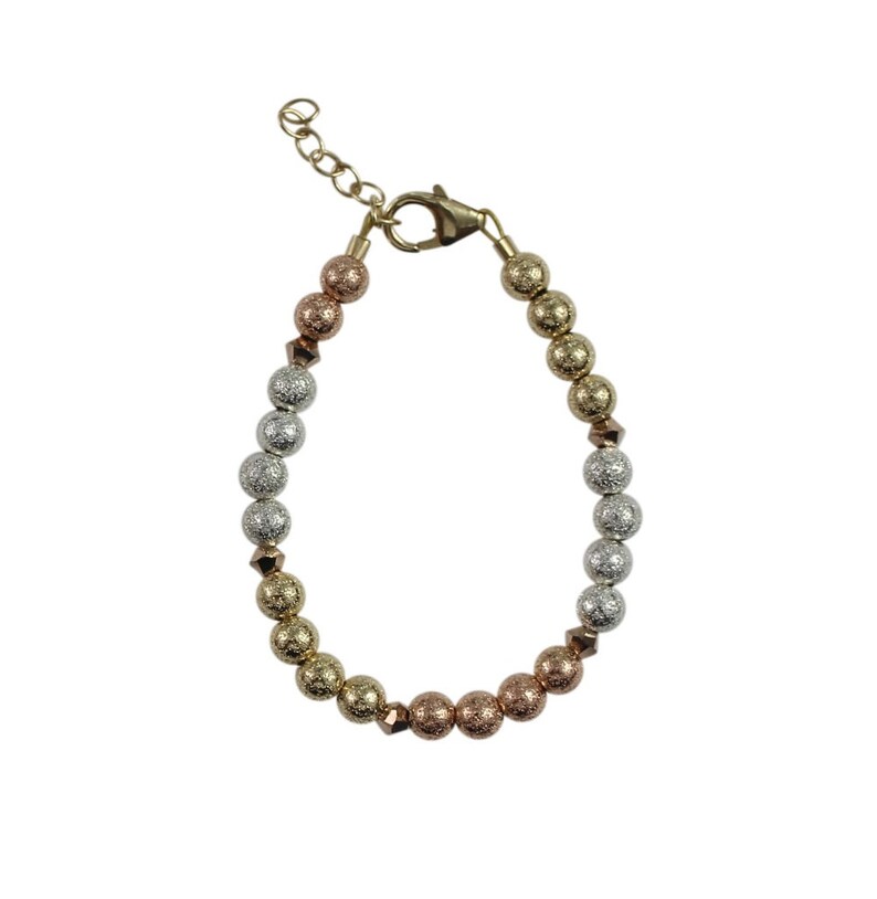 Three Color Glitter Bead Bracelet - Etsy