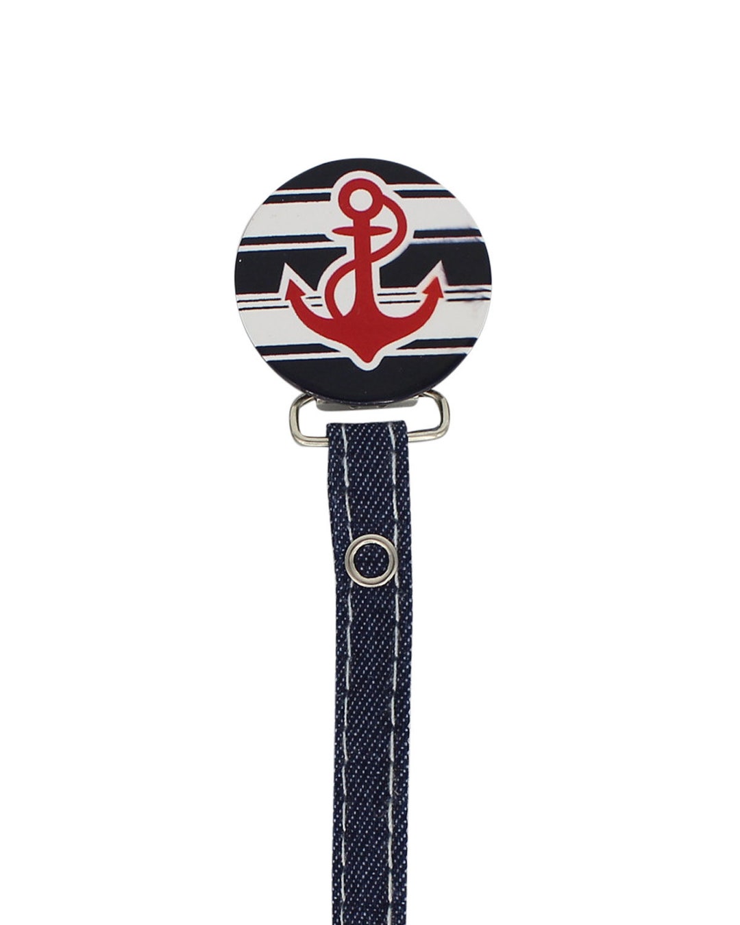 Anchor Nautical Pacifier Clip With Denim Ribbon | Luxury Baby Shower ...