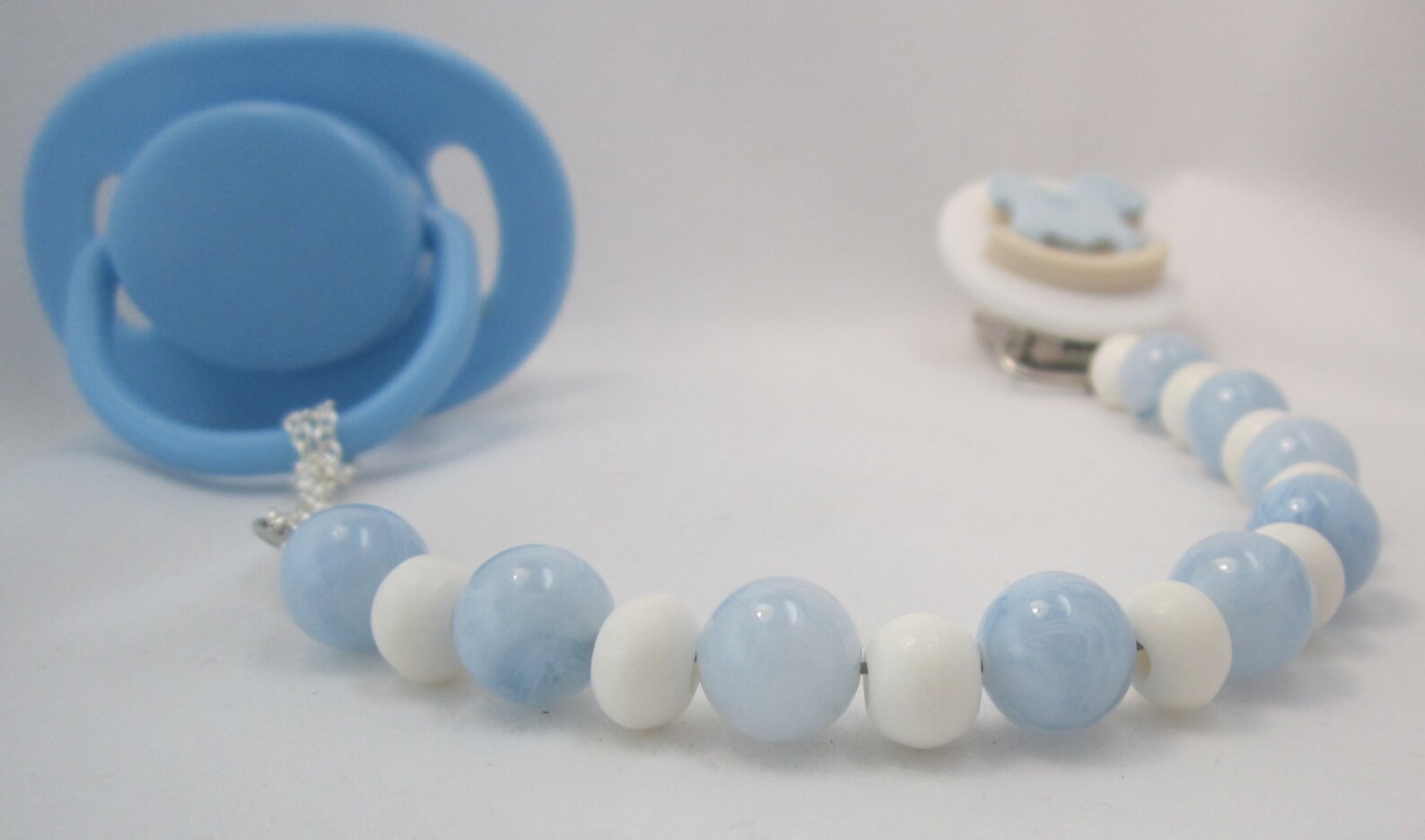 Blue Rocking Horse Pacifier Clip With Wooden Beads (CRHB) - Etsy