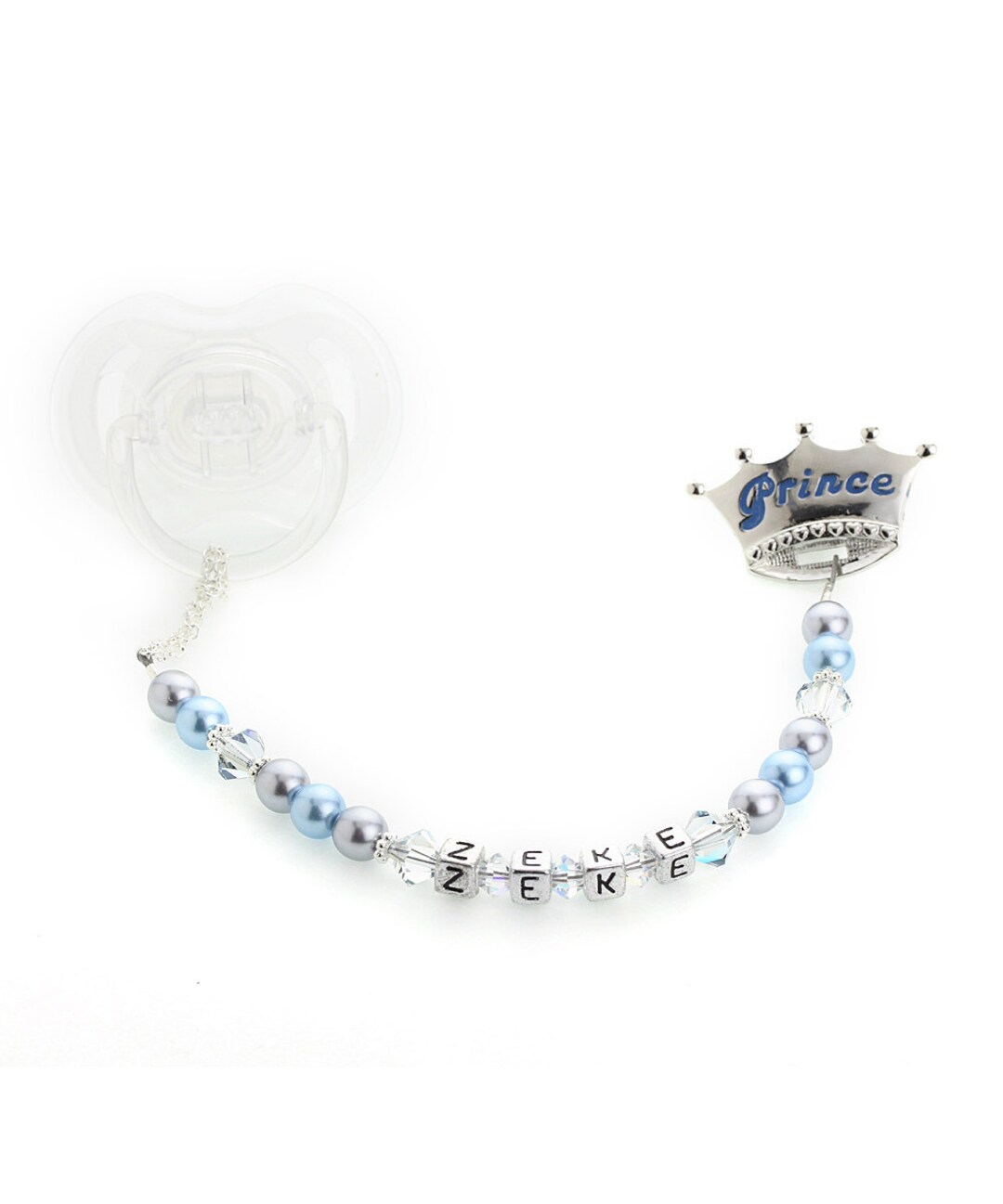 Personalized Name Blue Prince Pacifier Clip / Personalized Pink ...