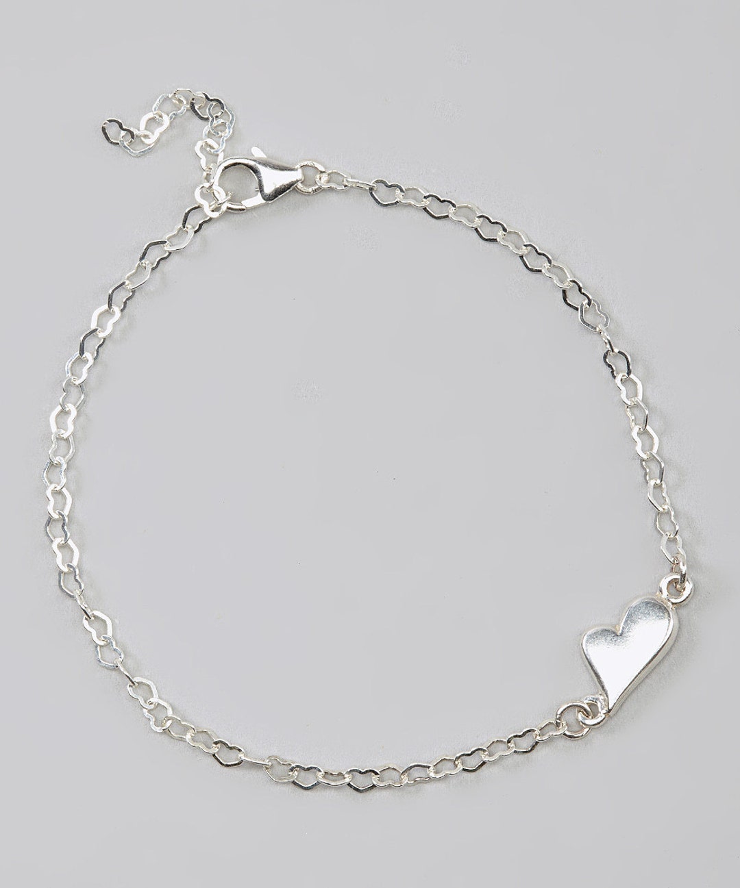 Sterling Silver Heart Chain With Sterling Silver Falling Heart Link ...