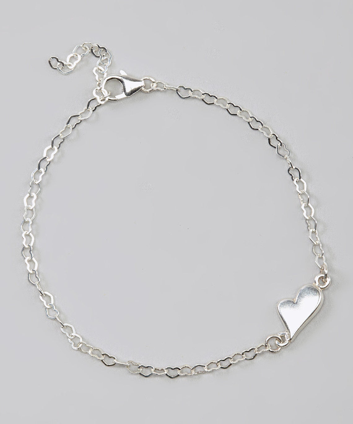 Sterling Silver Heart Chain With Sterling Silver Falling Heart - Etsy