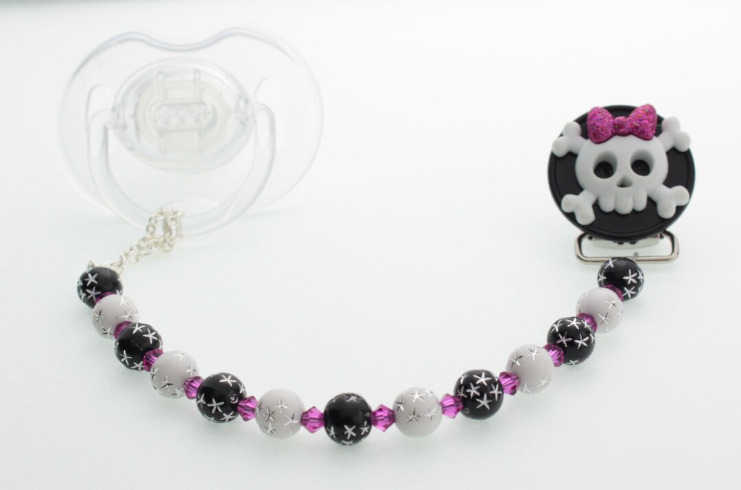 Bow Skull Pacifier Clip (CSKB) - Etsy