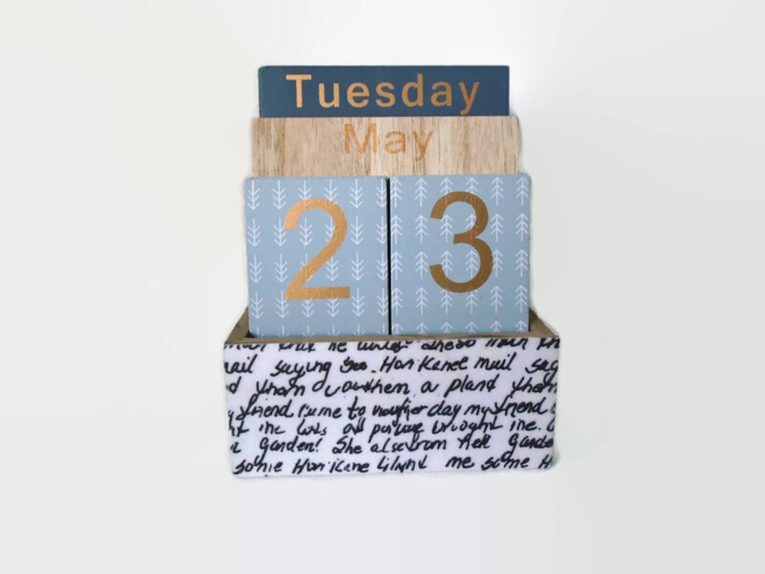 Perpetual Calendar Everlasting Desktop Wood Block Calendar - Etsy